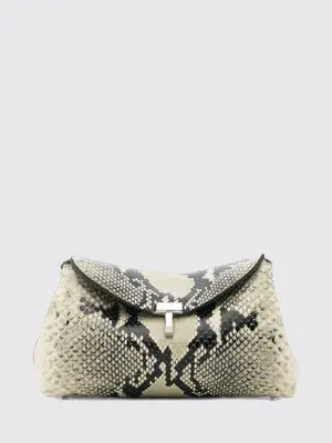 TOTEME T-lock Mini Python-print Leather Handbag With Single Handle - Ecru