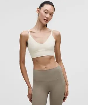 Lululemon Focuser Scoop-neck Bra Nulu Light Ivory