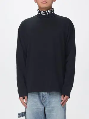 Loewe Cotton Roll Neck With Contrast Logo And Dropped Shoulders