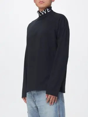 Loewe Cotton Roll Neck With Contrast Logo And Dropped Shoulders