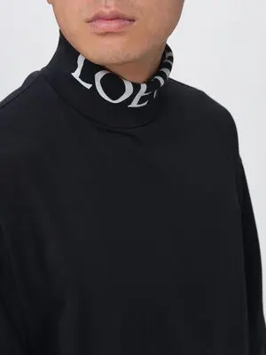 Loewe Cotton Roll Neck With Contrast Logo And Dropped Shoulders