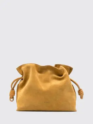 Loewe Flamenco Suede Bucket Clutch With Drawstring - Yellow