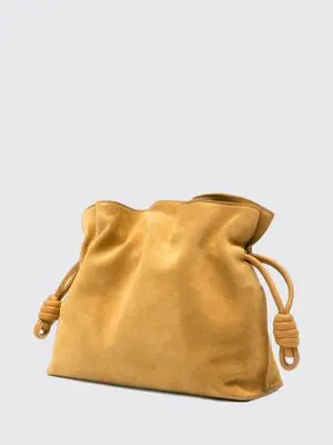 Loewe Flamenco Suede Bucket Clutch With Drawstring - Yellow