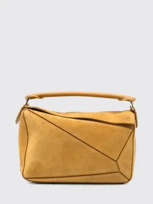 Loewe Featherlight Puzzle Suede Handbag With Tubular Handle