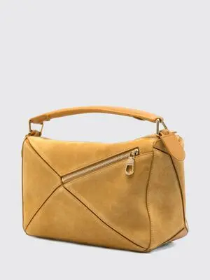 Loewe Featherlight Puzzle Suede Handbag With Tubular Handle