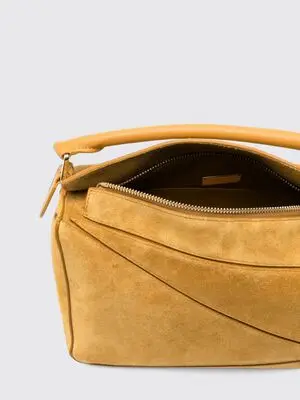 Loewe Featherlight Puzzle Suede Handbag With Tubular Handle