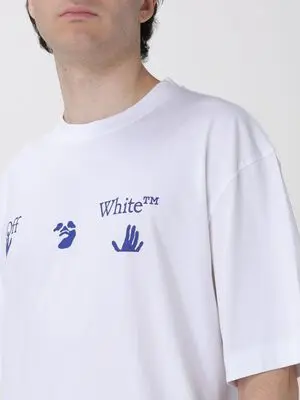Off-White Relaxed Fit Cotton T-shirt With Graphic Print And Rear Arrow Logo