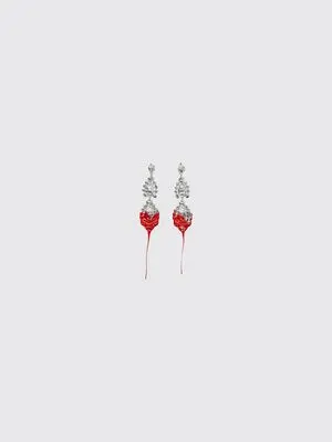 Ottolinger Dangle Earrings In Metal With Inset Rhinestones