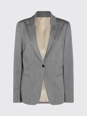 Alberta Ferretti Single-breasted Chevron Wool Blend Blazer