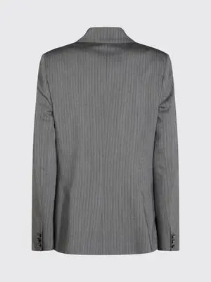 Alberta Ferretti Single-breasted Chevron Wool Blend Blazer