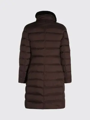 MOORER Vetiver-s3 Long Technical Fabric Down Jacket With Fur Collar