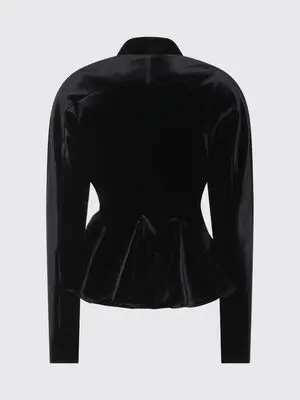Alberta Ferretti Cropped Velvet Robe Blazer With Tie-waist Closure