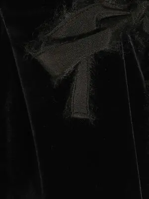 Alberta Ferretti Cropped Velvet Robe Blazer With Tie-waist Closure