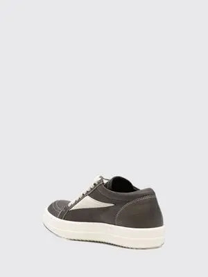 Rick Owens Low-top Sneakers In Two-tone Calf Leather With Rubber Sole
