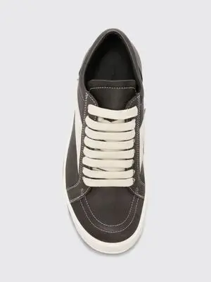 Rick Owens Low-top Sneakers In Two-tone Calf Leather With Rubber Sole