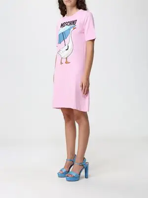 Moschino Cotton Mini T-shirt Dress With Graphic Logo