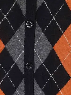 SEMICOUTURE Argyle Wool Knit Waistcoat With V-neck