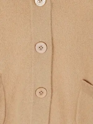 SEMICOUTURE Esther Wool Cardigan With V-neck And Patch Pockets - Nude