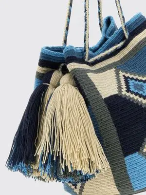 JW Anderson Wayuu Mini Bucket Bag With Tassels And Ethnic Pattern