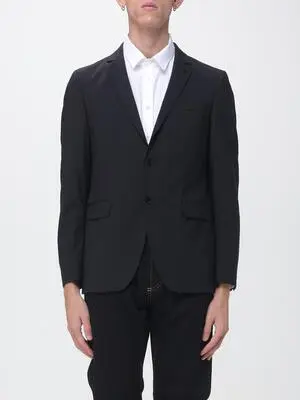 Karl Lagerfeld Single-breasted Virgin Wool Blazer With Classic Lapels - Black