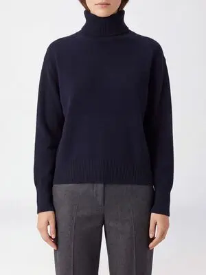 SEMICOUTURE Wool And Cashmere Blend Turtleneck Jumper With Ribbed Trim - Blue