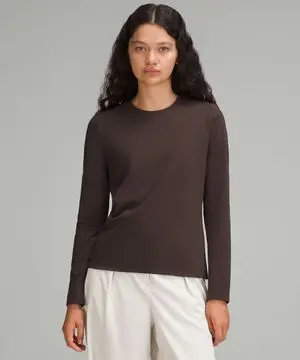 Lululemon Organic Cotton Crewneck Long-sleeve Shirt - Espresso