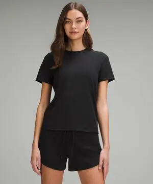Lululemon Organic Cotton Straight-hem Crewneck T-shirt - Black