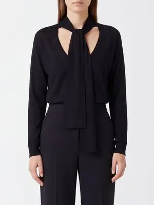 ROBERTO COLLINA Wool Jumper With V-neck And Scarf Collar