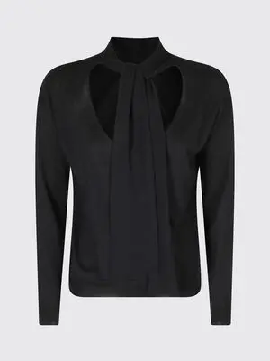 ROBERTO COLLINA Wool Jumper With V-neck And Scarf Collar