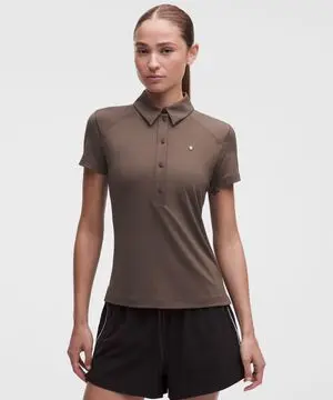 Lululemon Quick-dry Short-sleeve Polo Shirt Straight Hem - Pinecone