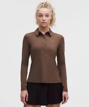 Lululemon Quick-dry Long-sleeve Polo Shirt - Pinecone