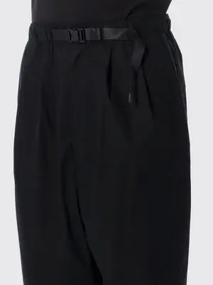 Comme Des Garçons Wide Leg Cotton Trousers With Pleats And Drawstring - Black