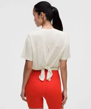Lululemon Silkyappeal Tie-back Short-sleeve Shirt - Light Ivory