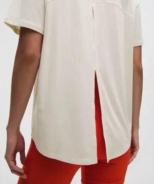 Lululemon Silkyappeal Tie-back Short-sleeve Shirt - Light Ivory
