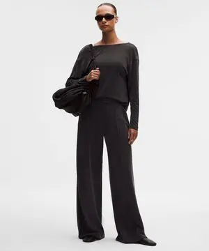 Lululemon Softstreme Pintuck High-rise Wide-leg Pant - Black