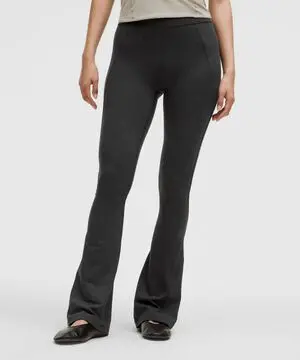 Lululemon Softy Suedey Split-hem High-rise Mini-flare Pant - Black/black