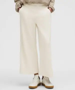Lululemon Softstreme High-rise Wide-leg Cropped Pant Light Ivory