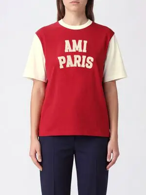 AMI Paris Contrast Logo Cotton Crew Neck T-shirt