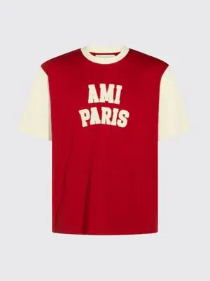AMI Paris Contrast Logo Cotton Crew Neck T-shirt