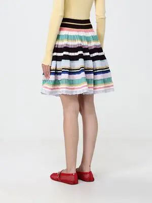 Alaïa A-line Knit Mini Skirt In Striped Viscose