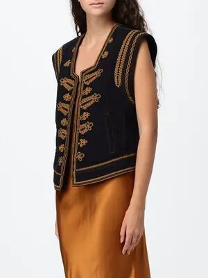 Isabel Marant Étoile Embroidered Cotton-twill Tailored Waistcoat