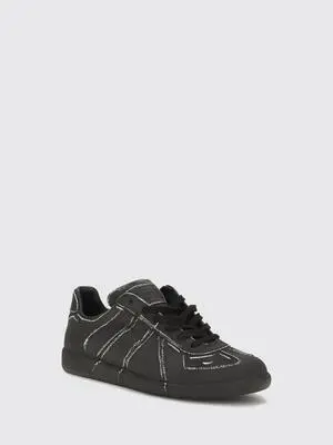 MAISON MARGIELA Replica Bi Calf Leather Low Top Sneakers - Black