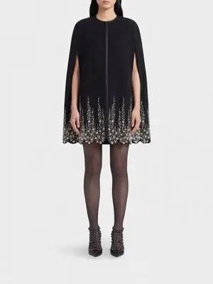 Valentino Garavani Bead-embellished Wool Mini Cocktail Dress