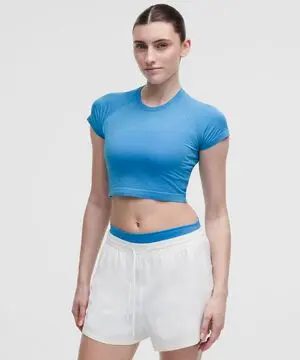 Lululemon Swiftly Tech Cropped Short-sleeve Shirt 2.0 Ocean Wave/ocean Wave