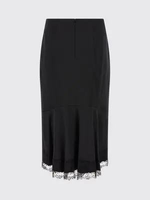 Ermanno Scervino High-waisted Silk Midi Pencil Skirt With Lace Inserts