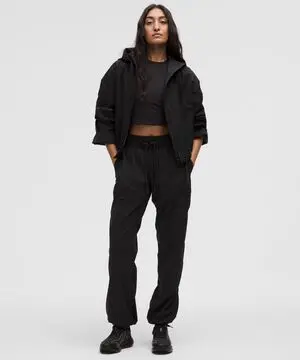 Lululemon Water-resistant Cropped Hooded Jacket - Black/graphite Grey