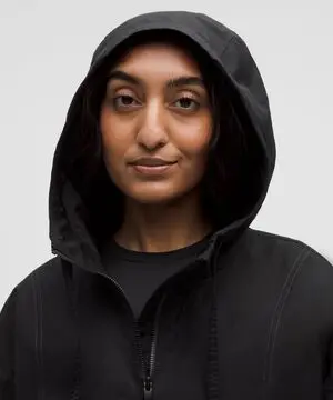 Lululemon Water-resistant Cropped Hooded Jacket - Black/graphite Grey