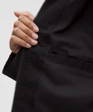 Lululemon Water-resistant Cropped Hooded Jacket - Black/graphite Grey
