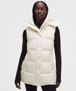 Lululemon Wunder Puff 600-down-fill Mid-length Vest - Light Ivory