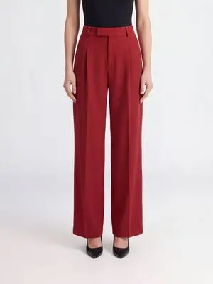 Federica Tosi High-waisted Wide-leg Tailored Trousers In Crêpe - Red